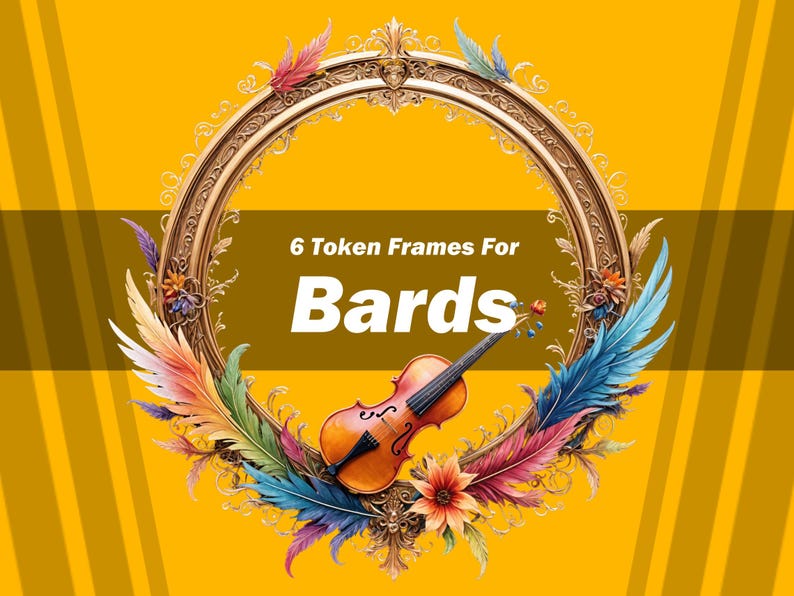 6 Bard Token Frames, PSD + PNG, Digital Tabletop, D&D, Pathfinder ...