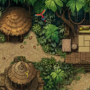 Large Jungle Village 70x40, (dnd Battle Map, Battlemap, Dungeons and ...