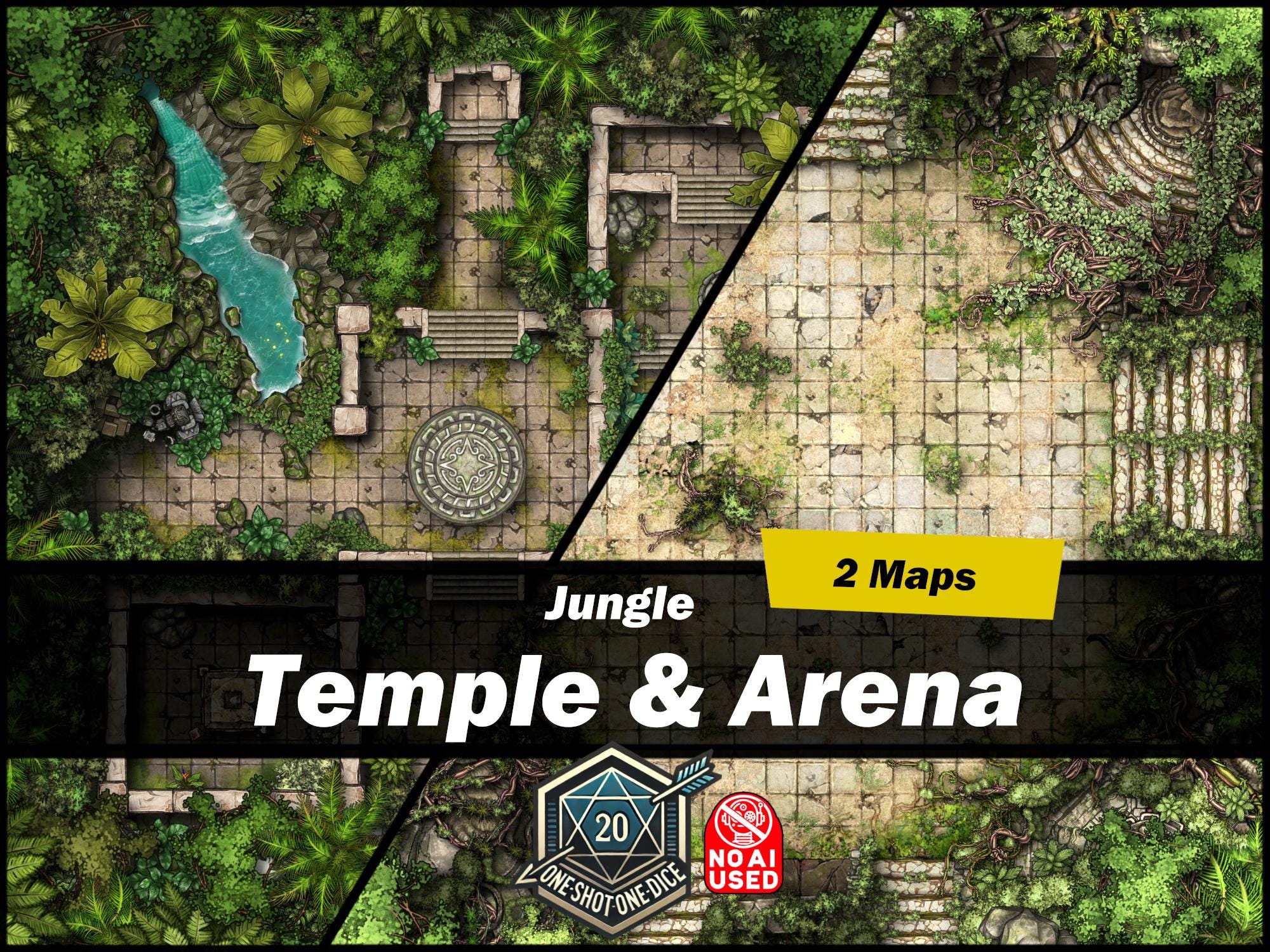 Jungle Temple + Arena Map Bundle - 4k, Dnd, Dungeons and Dragons ...