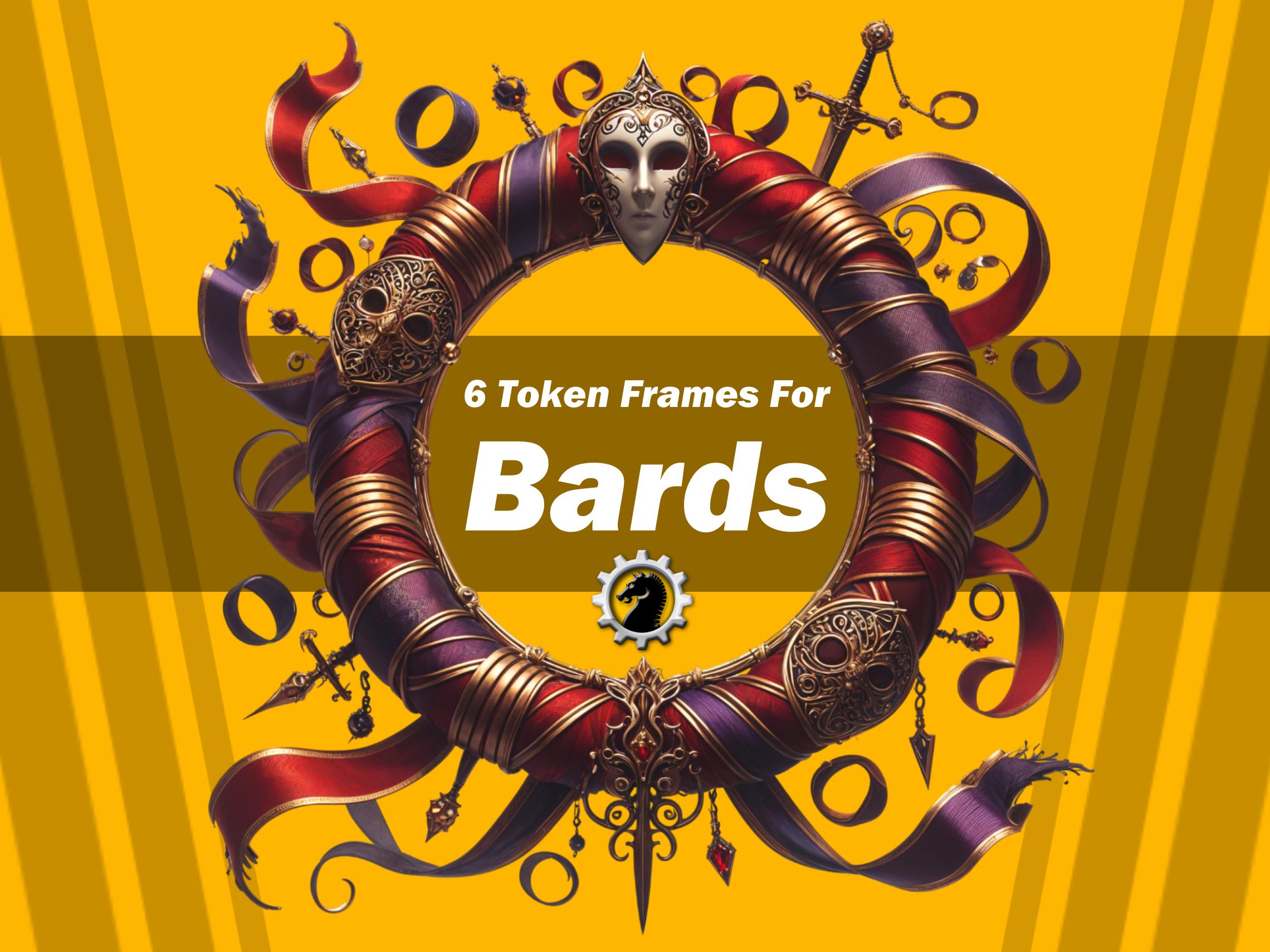 6 Bard Token Frames, PSD + PNG, Digital Tabletop, D&D, Pathfinder ...
