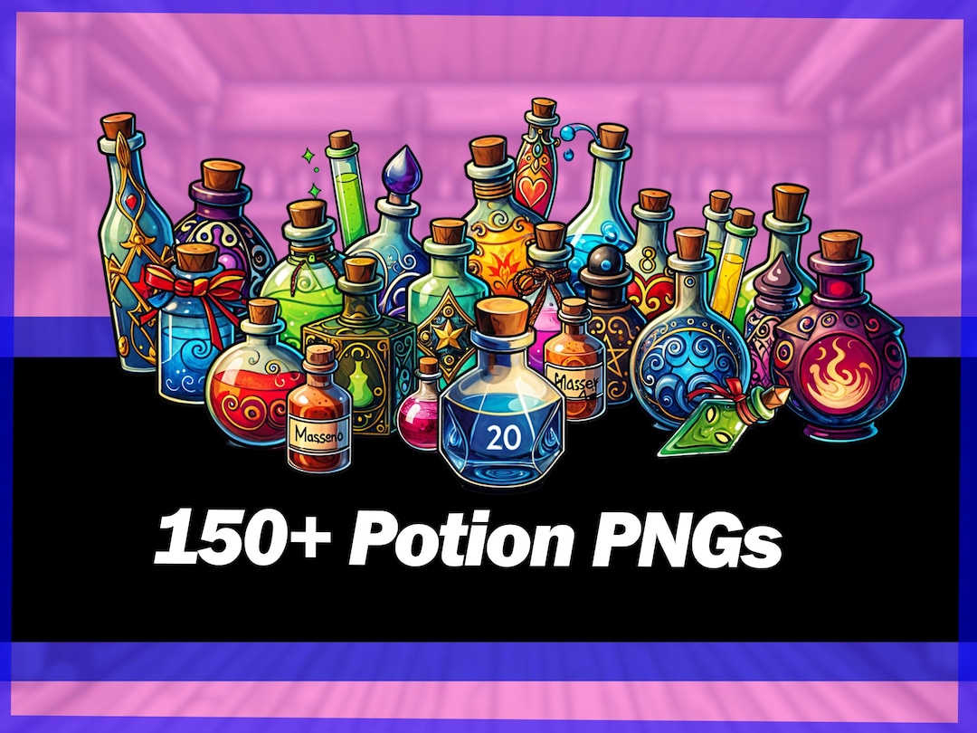 150+ Magical Potions Bundle - D&D Potions Assets - Transparent PNG ...