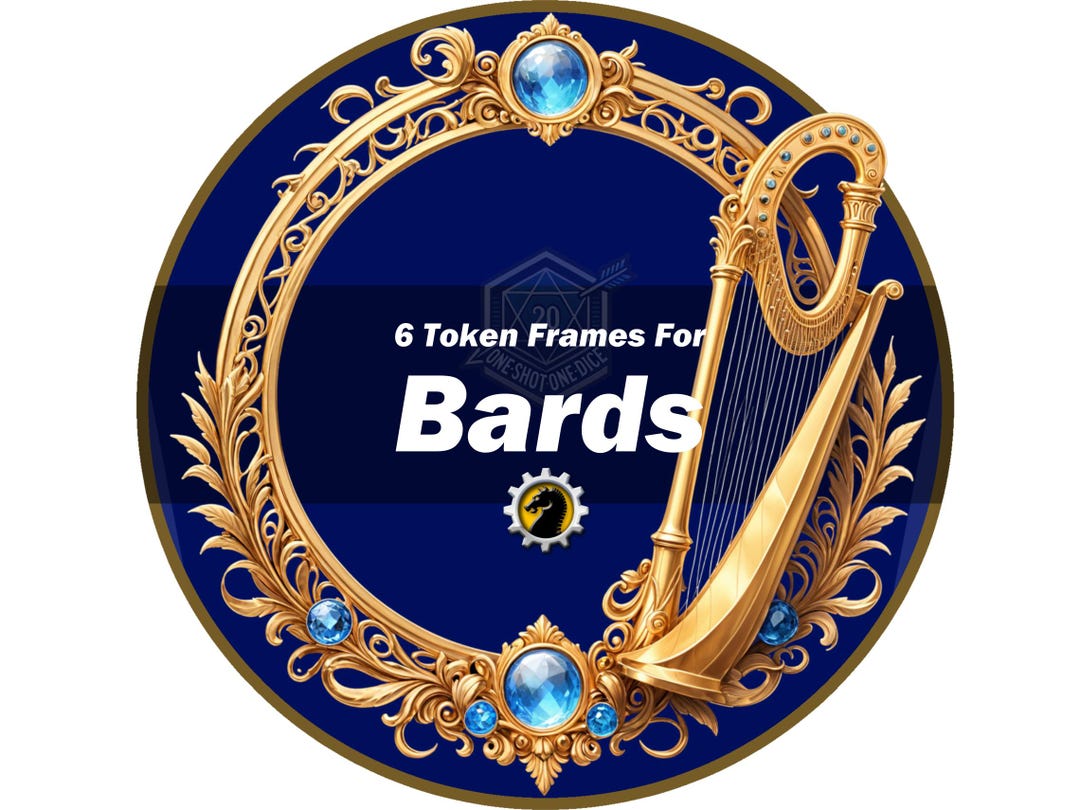 6 Bard Token Frames, PSD PNG, Digital Tabletop, D&D, Pathfinder ...