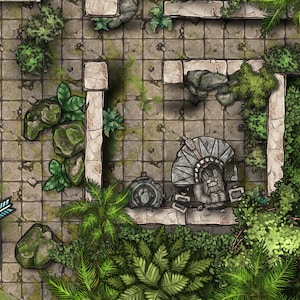 Jungle Temple Ruin Map Encounter Map, dnd, Battlemap, Dungeons and Dragons, 5e, Roll20, Fantasy ...