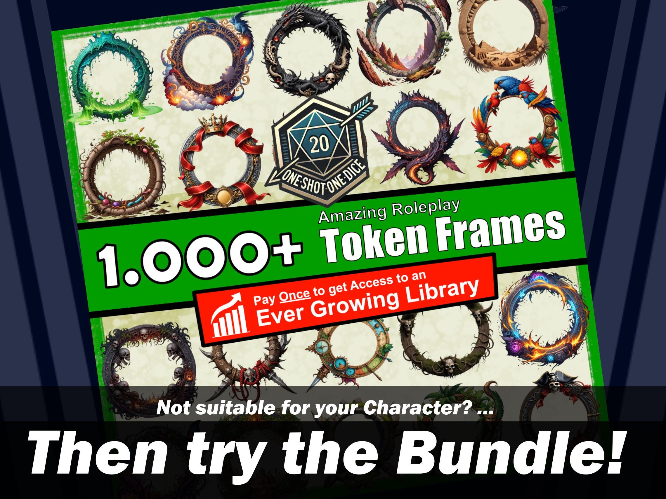 2 Obsidian Token Frames - Token Border, Digital Tabletop, D&D ...