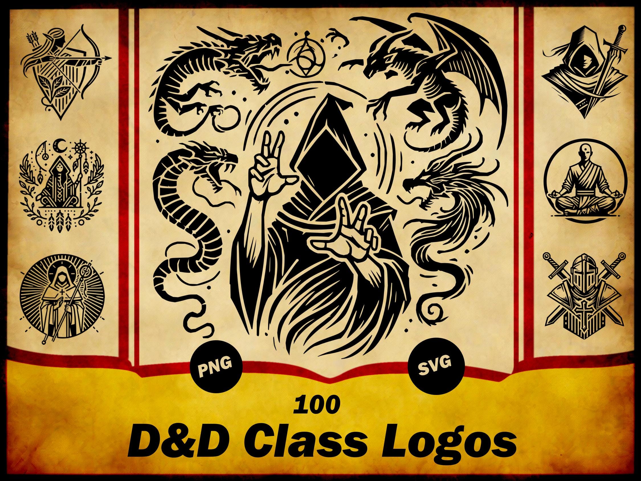 100 Dnd Class Logos - SVG and PNG Images, Cliparts, Vector Art, D&D ...