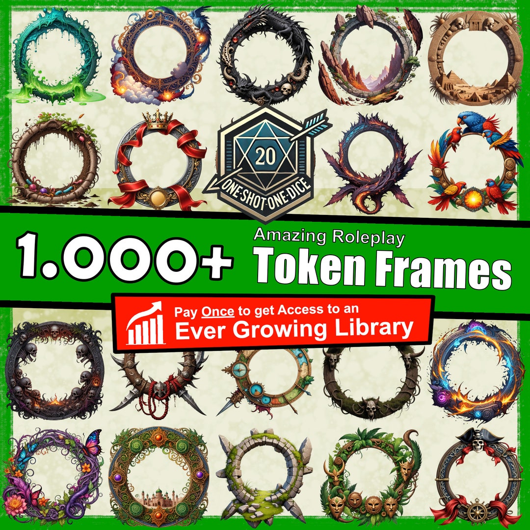 1000 RPG Token Art Frame Border Pack for Dungeon Masters and Character ...