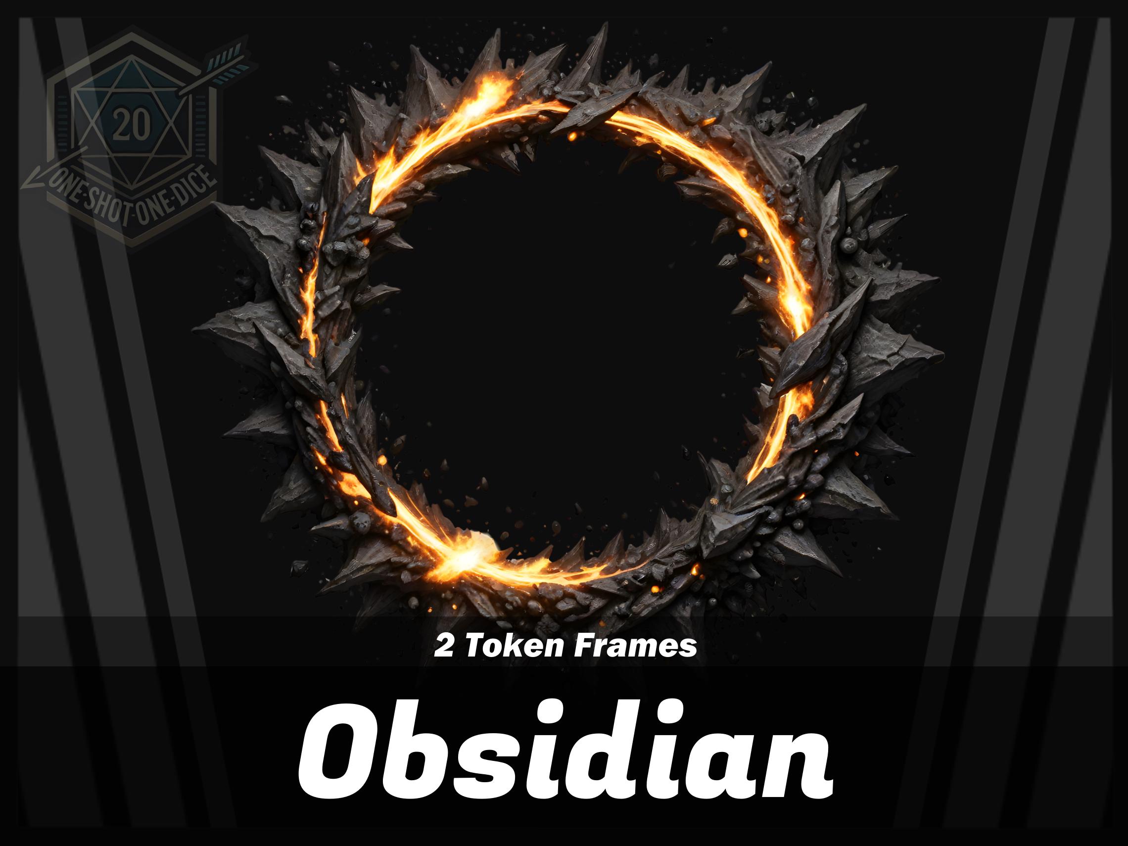 2 Obsidian Token Frames - Token Border, Digital Tabletop, D&D, Pathfinder, Foundry, Roll20 ...