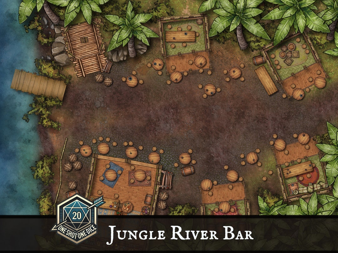 Jungle Tavern Map - Bar Map 40x30 (dnd Battle Map, Battlemap, Dungeons ...