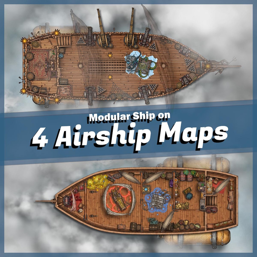 Modular Airship D&D Battle Map: 40x30 Fantasy Grounds (digital Map) - Etsy