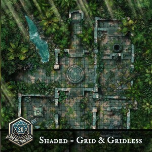 Jungle Temple Ruin Map - Encounter Map, (dnd, Battlemap, Dungeons and Dragons, 5e, Roll20 ...