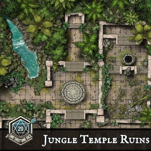 Jungle Temple Ruin Map - Encounter Map, (dnd, Battlemap, Dungeons and ...