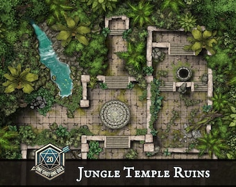 Jungle Temple Ruins Battlemap, Dnd Battle Map, Battle Map, Dungeons and Dragons, 5e, Roll20 ...