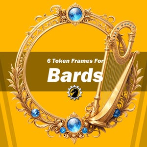 6 Bard Token Frames, PSD + PNG, Digital Tabletop, D&D, Pathfinder ...