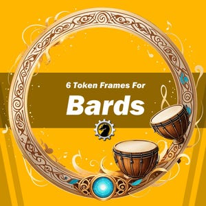 6 Bard Token Frames, PSD + PNG, Digital Tabletop, D&D, Pathfinder ...