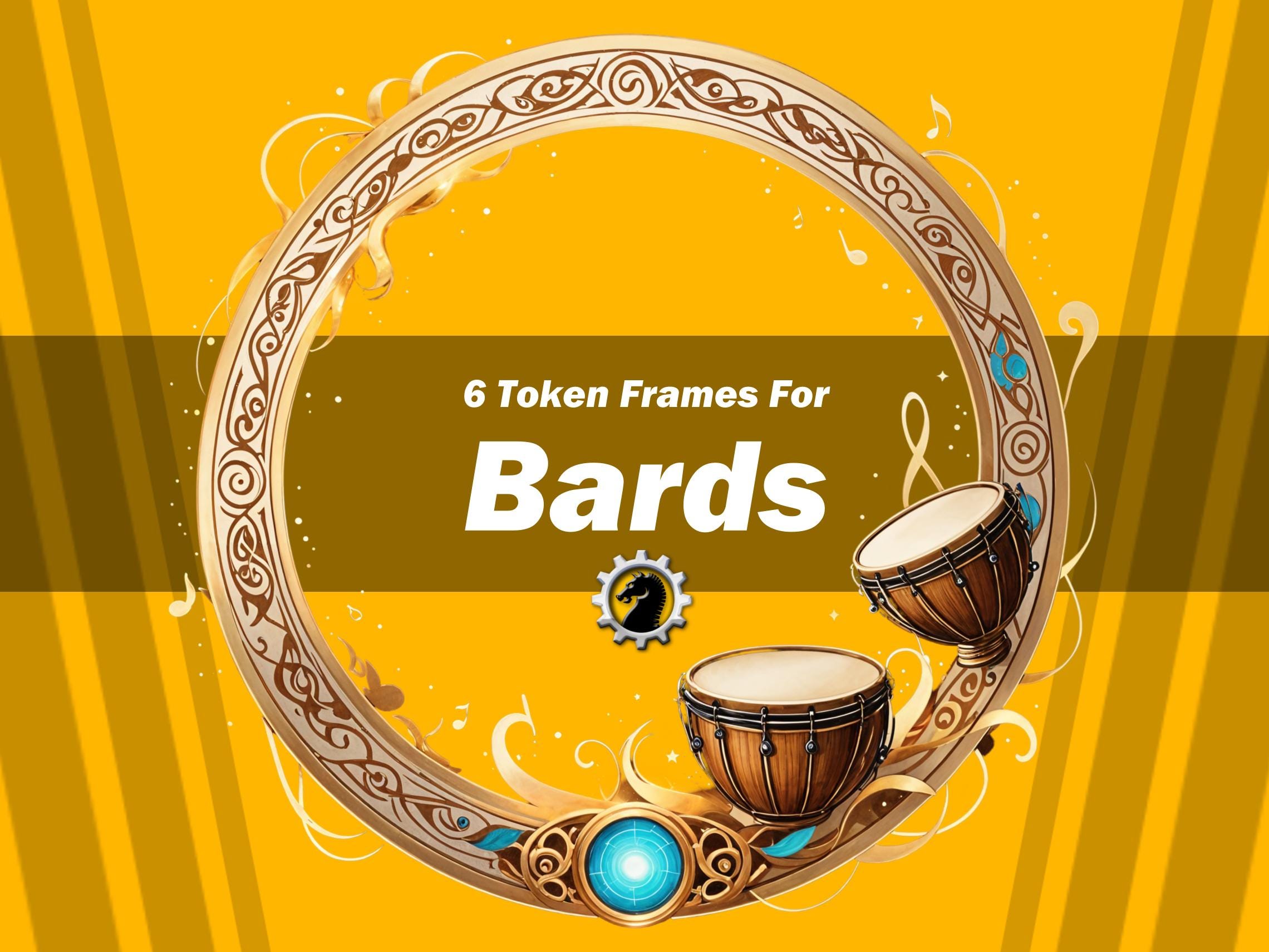 6 Bard Token Frames, PSD + PNG, Digital Tabletop, D&D, Pathfinder ...