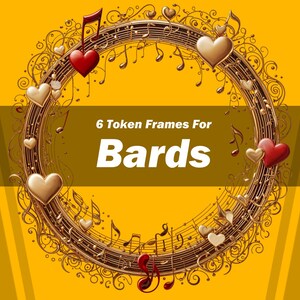 6 Bard Token Frames, PSD + PNG, Digital Tabletop, D&D, Pathfinder ...