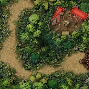 Large Jungle Village 70x40, (dnd Battle Map, Battlemap, Dungeons and ...