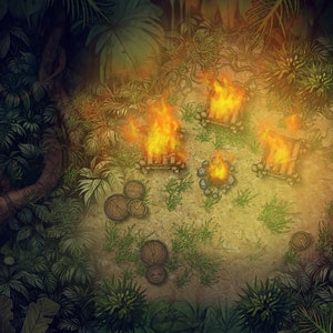 Jungle Village Battle Map: 70x40 Dnd 5e, VTT (digital Download) - Etsy