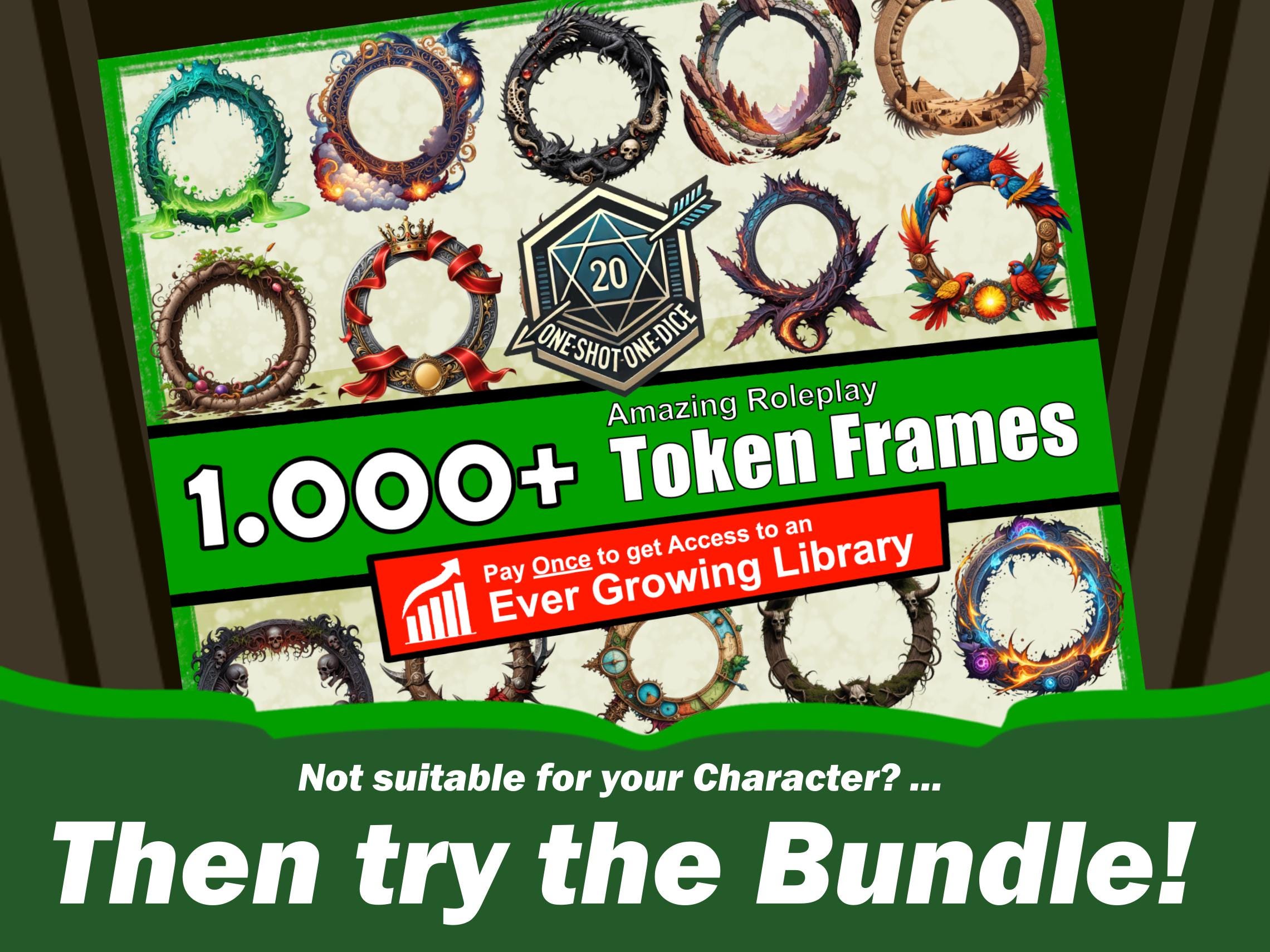 6 Bard Token Frames, PSD + PNG, Digital Tabletop, D&D, Pathfinder ...