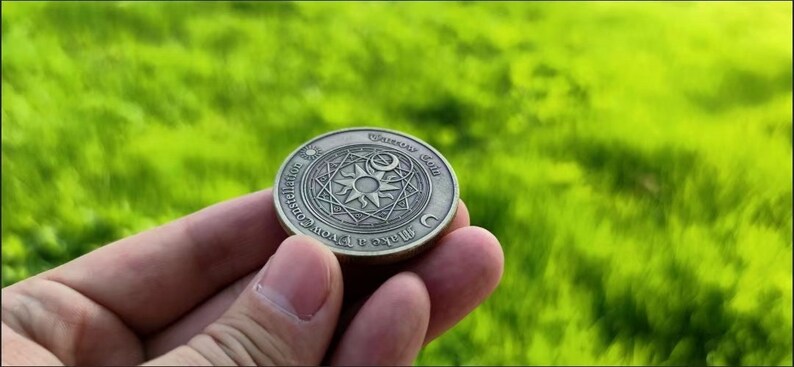 Bronze Sun and Moon Coins Mystical Magic Astrology Copper Coins 12 ...