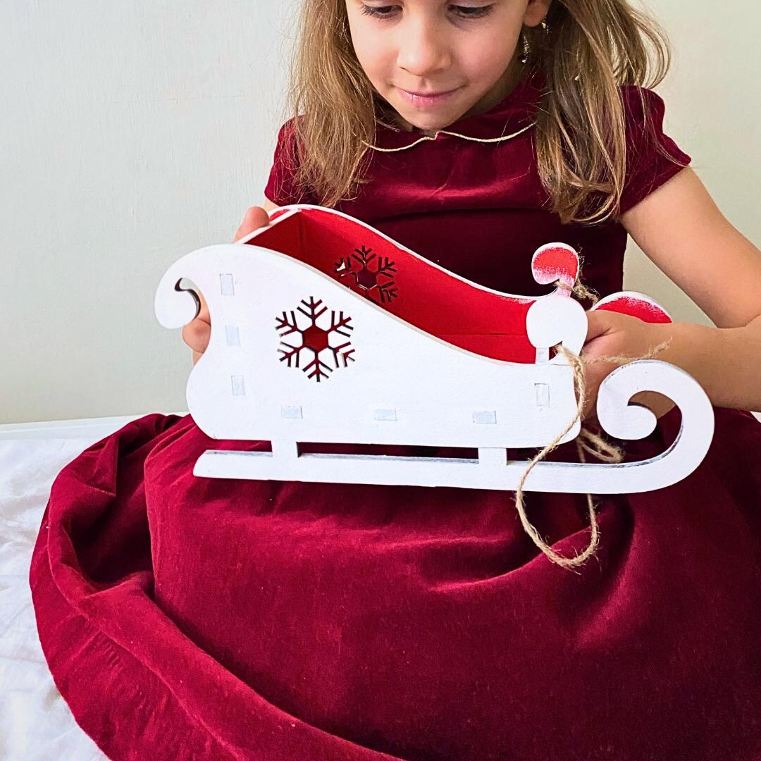 DIY Christmas Sledge Kit for Kids, Plywood Holiday Craft Activity ...