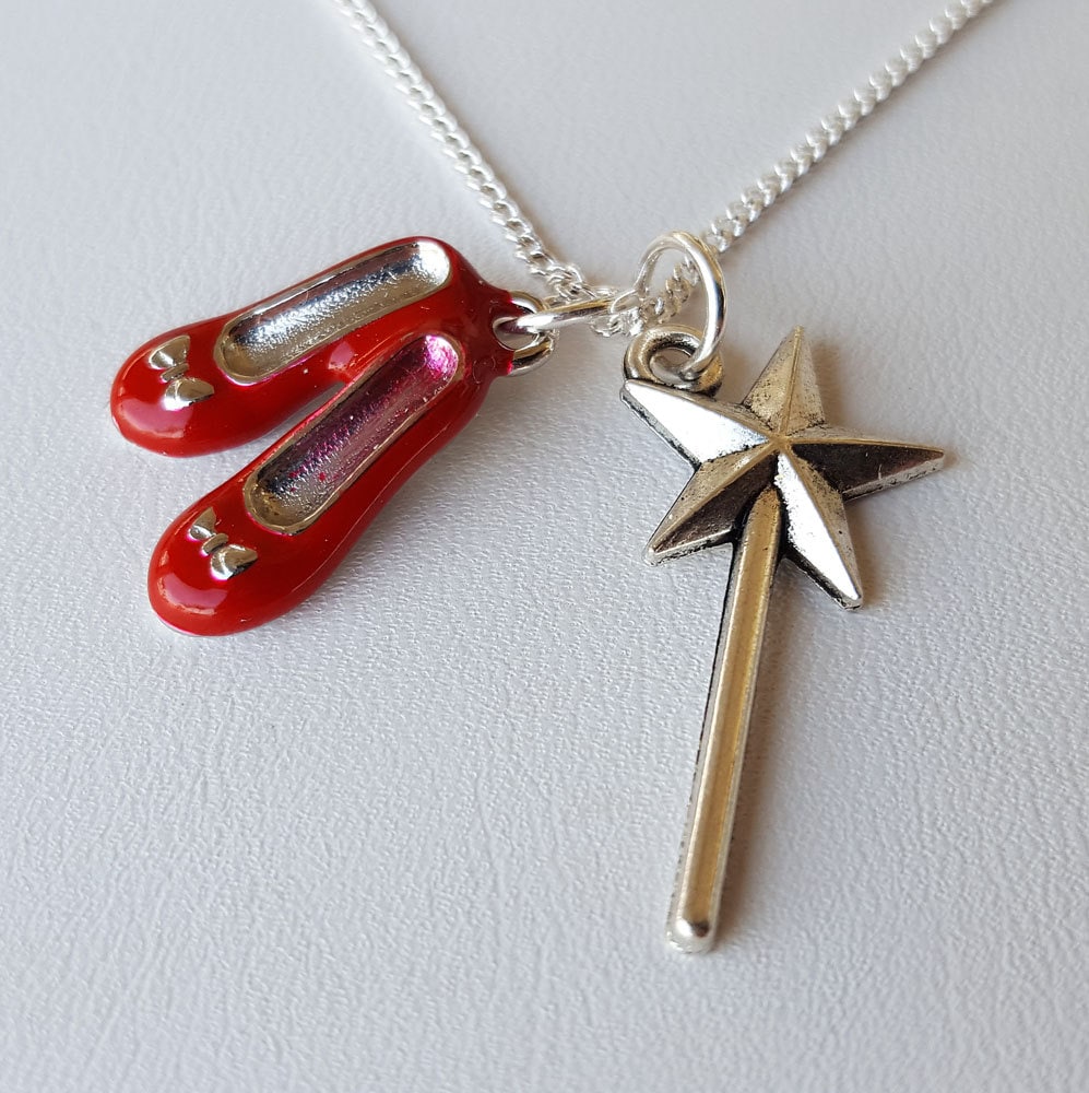 Ruby Red Slippers Necklace Wicked The Musical Wizard of Oz | Etsy