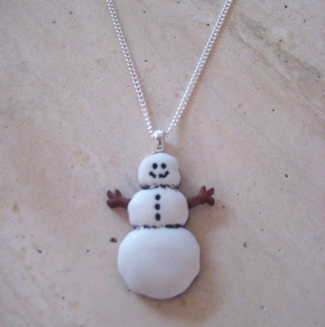 Cute Holiday Snowman Necklace, Frosty Snowman Necklace, Winter Snowman ...