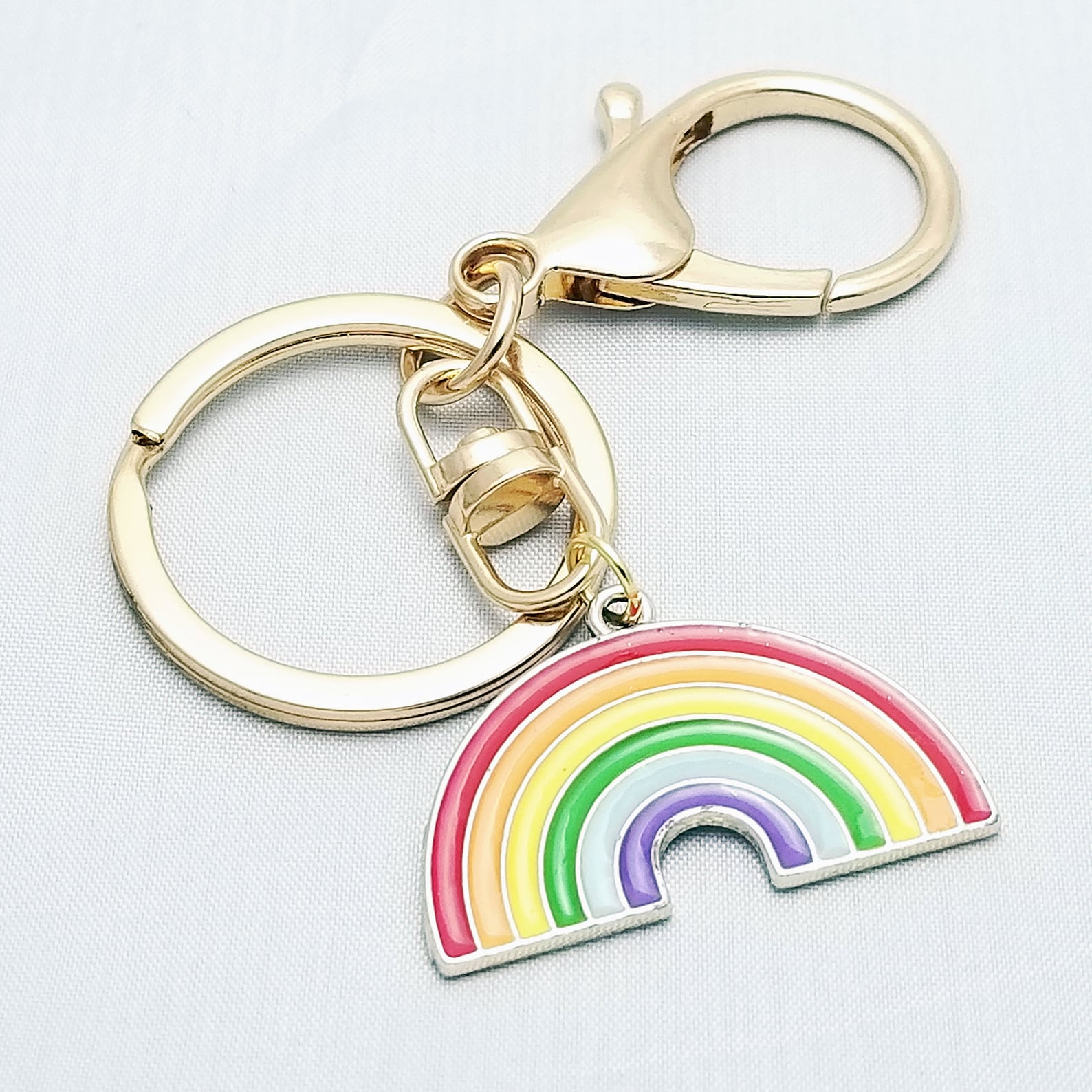 Enamel Rainbow Keychain Backpack Charm Key Ring - Etsy