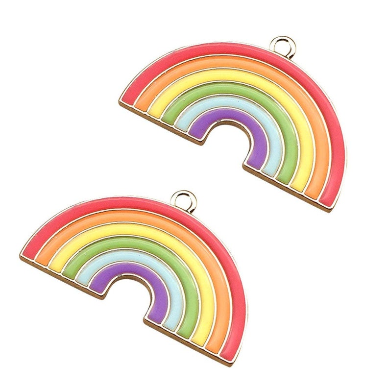 Enamel Rainbow Keychain Backpack Charm Key Ring - Etsy
