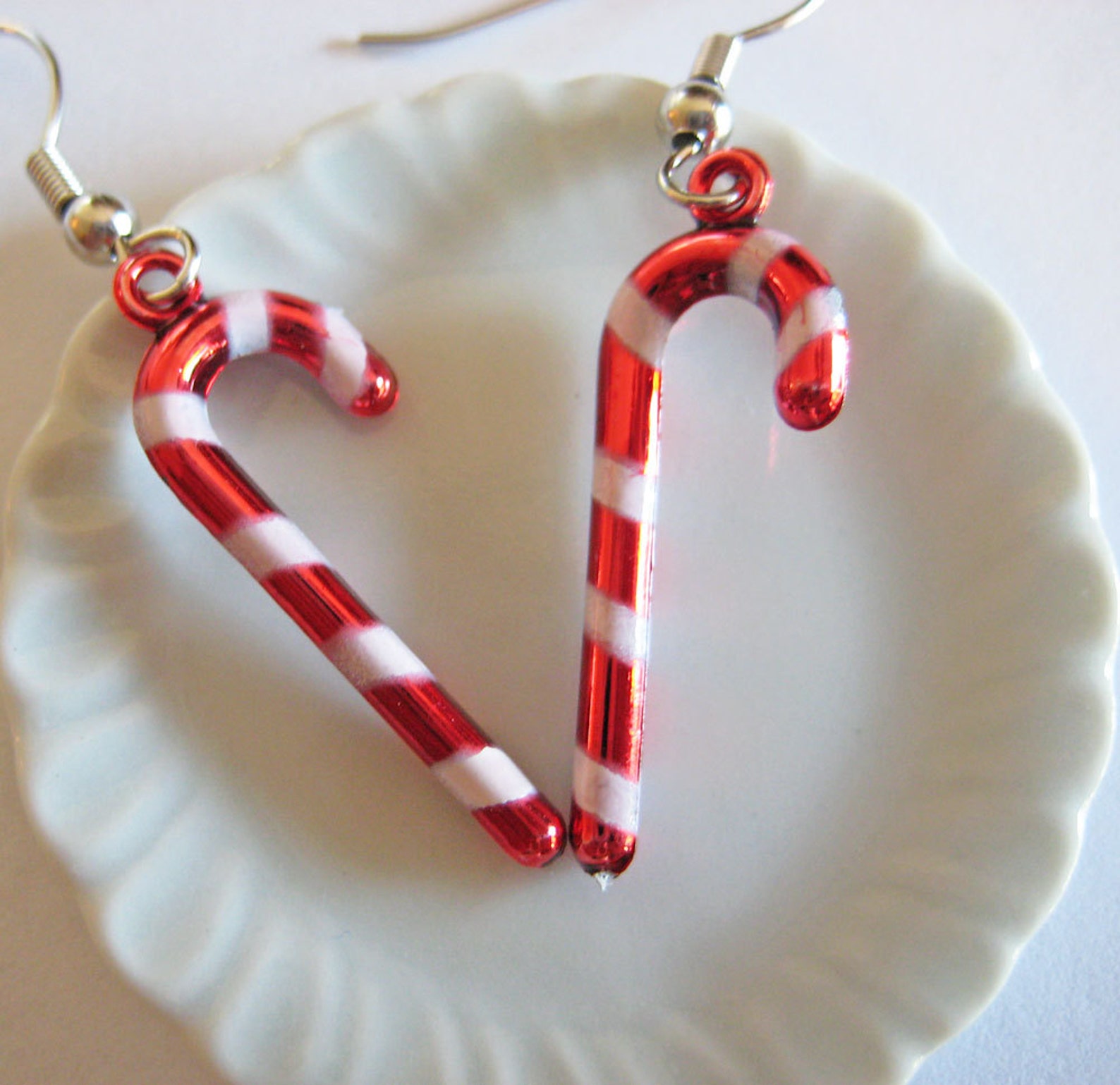 Candy Cane Earrings - Christmas Earrings - Food Jewelry - Food Earrings ...
