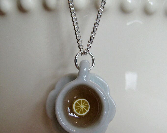 Food Jewelry - Teacup Necklace - Tea Cup Jewelry - Food Necklace - Etsy