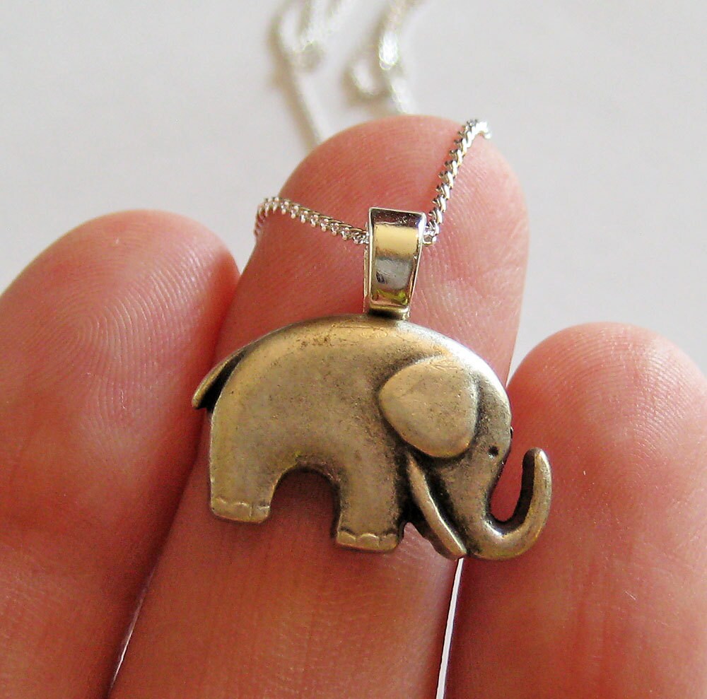 Silver Elephant Pendant Necklace Lucky Charm Necklace - Etsy