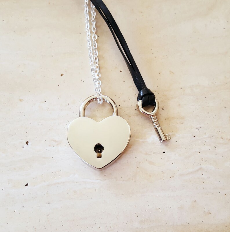 Silver Heart Lock and Key Couples Necklace Couples Jewelry | Etsy