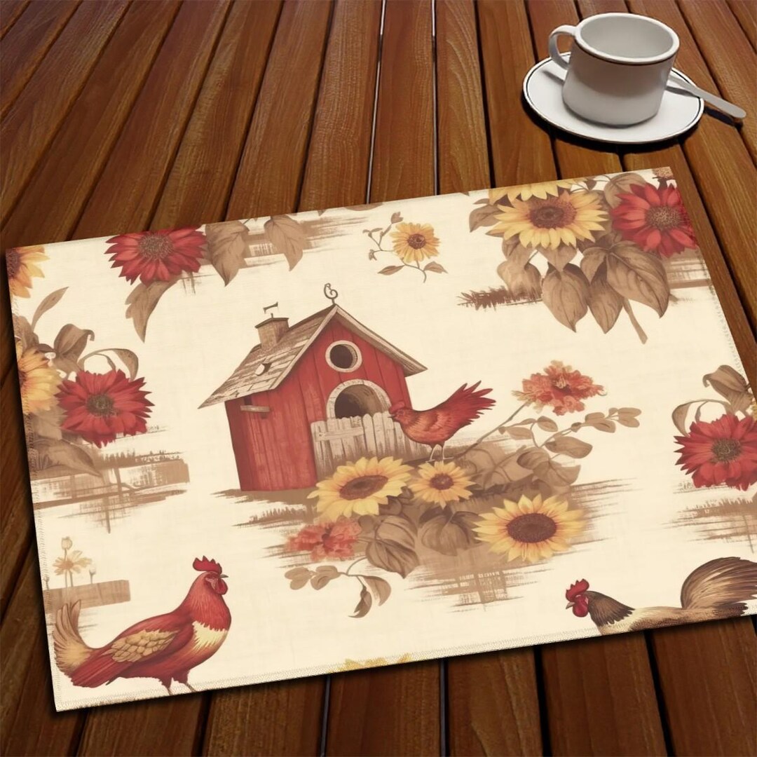 Chicken Coop Themed Dish Drying Mat Kitchen Accessory - Etsy
