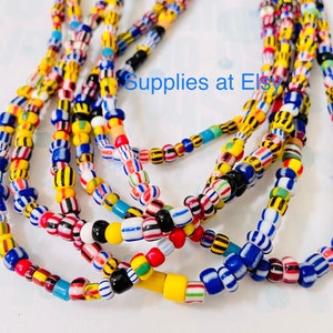 Fun Tribal African Glass Chevron Beads-mini Chevron Spacer Glass Beads ...