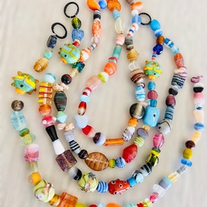 Lot Tribal Ethnic Assortment Glass Rainbow Beads-sample Glass - Etsy