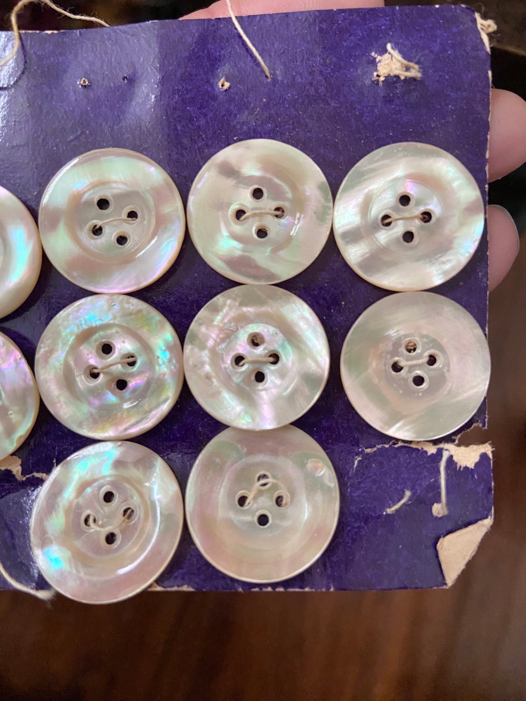 SALE Fine Vintage Genuine Mother of Pearl Buttons Large Mop Button-off ...