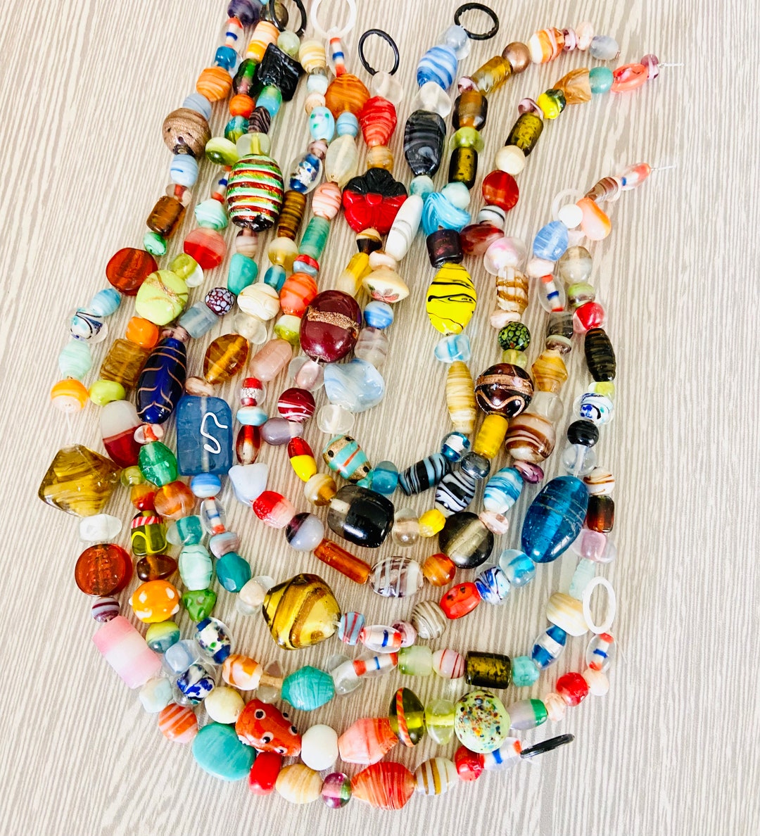 Fun Random Colorful Glass Beads-swirl Mix Glass Beads-bright Colors ...