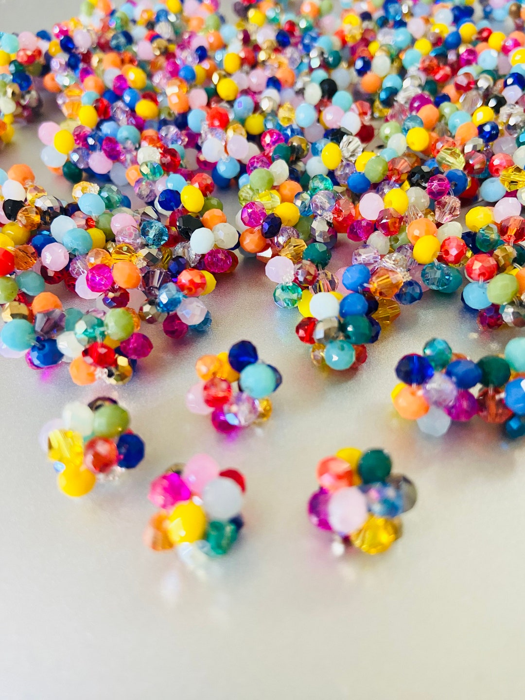 Fancy Handmade Cluster Crystal Ball Beads-rainbow Crystal Beads-crystal ...