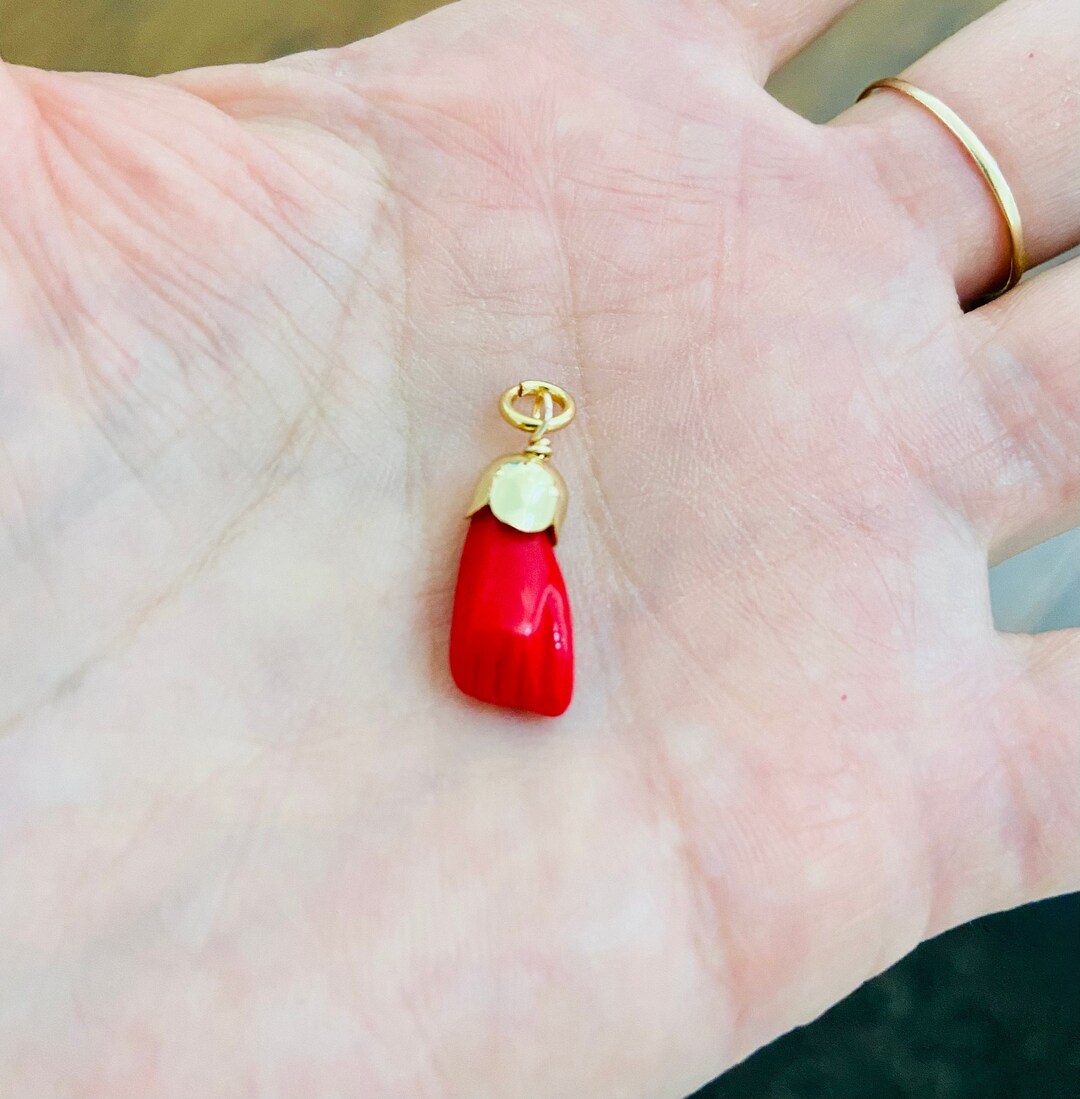 Red Azabache Hand Charm-azabache Hand Pendants-gold Plated Hope Amulet ...