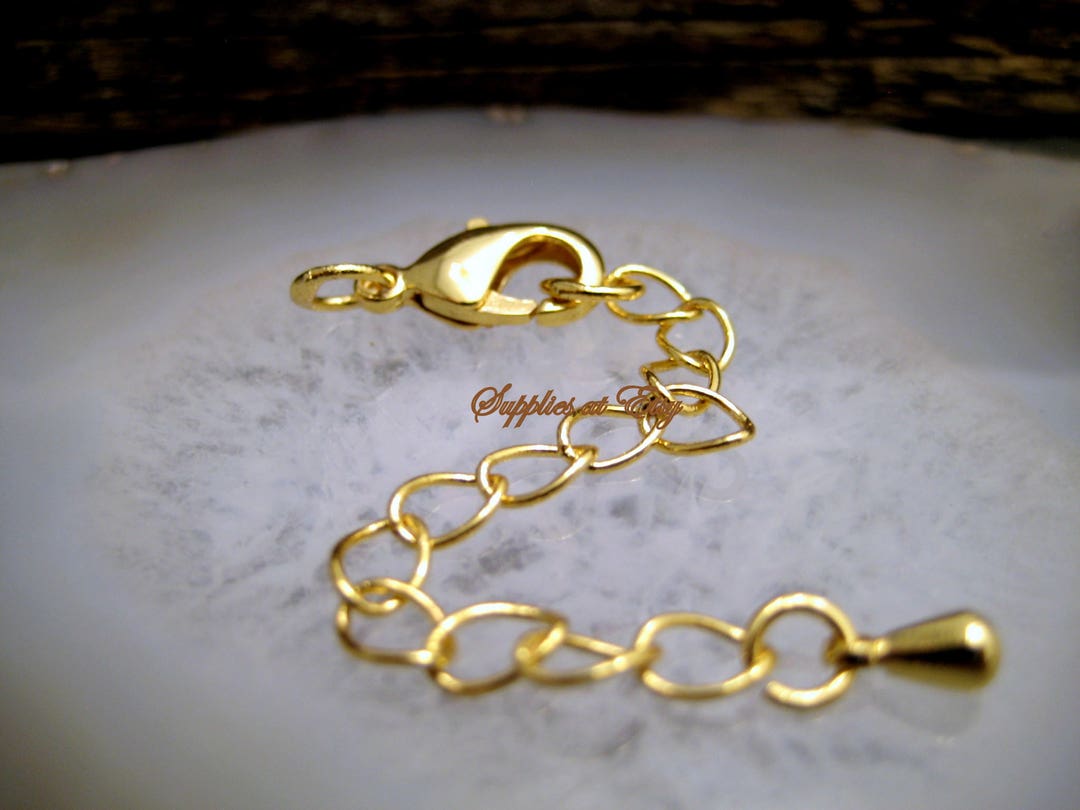 Gold Plated Clasp Ships Usa-extender Chain-gold Plating Lobster Clasp ...