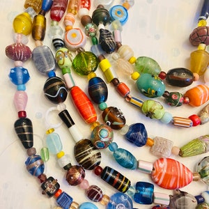 Lot Tribal Ethnic Assortment Glass Rainbow Beads-sample Glass - Etsy