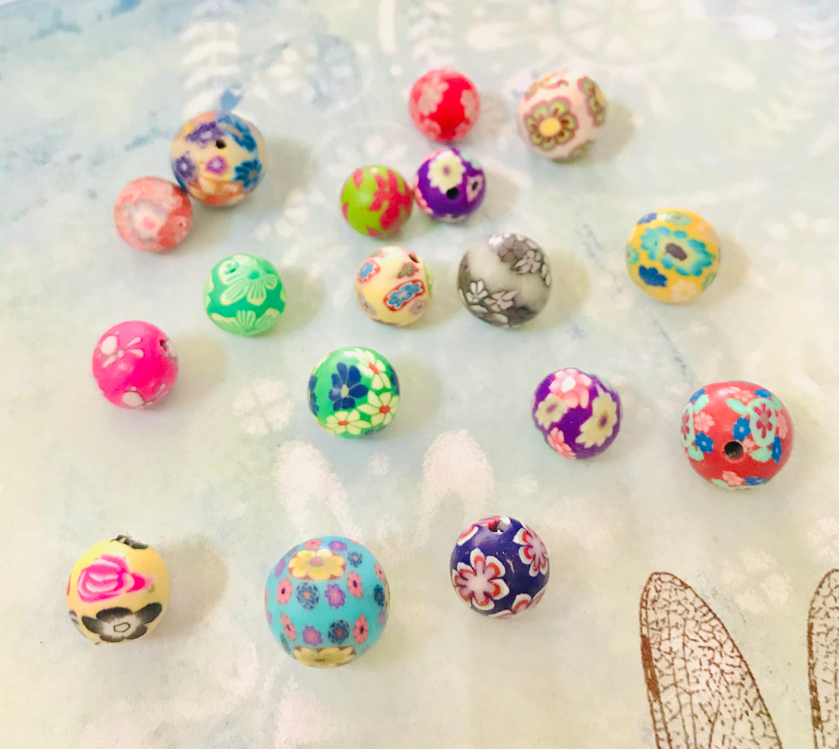 Sale sample pack clay beads-assorted floral Polymer Clay Beads | Etsy