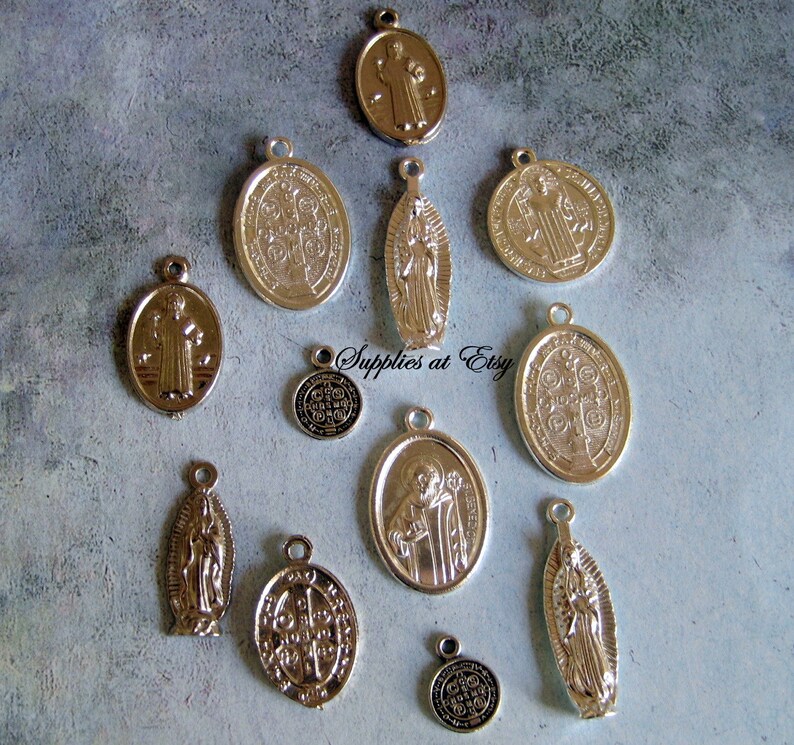 Sale Lot Assortment Catholic Medals-goldbronzesilver St - Etsy