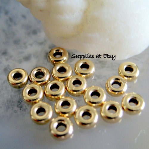 14K Yellow Gold Filled Corrugated Round Beads Size 2.5 11.0 - Etsy