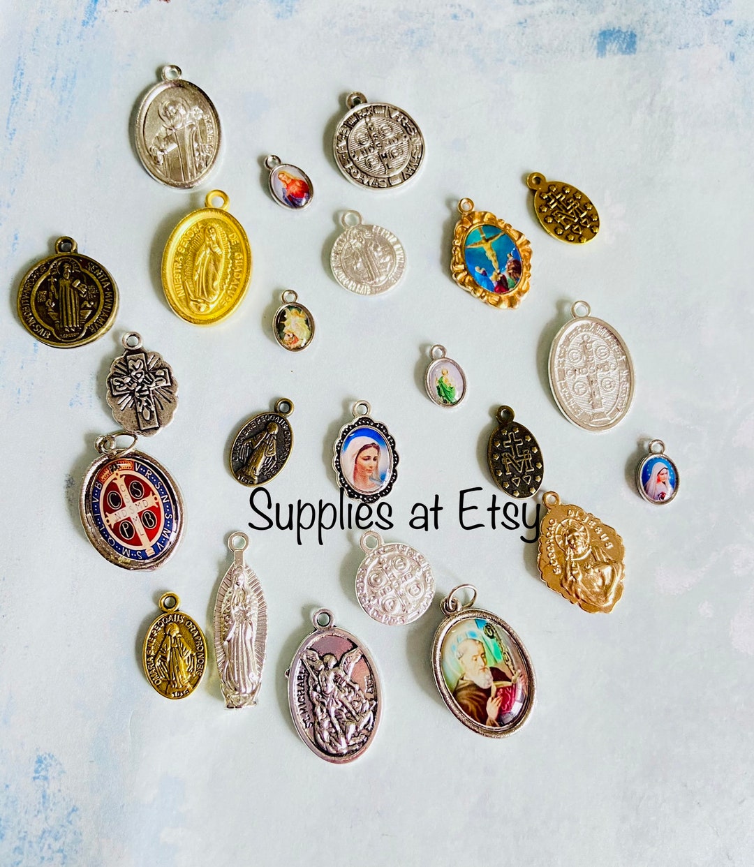 Sale Lot Assortment Catholic Medals-gold,bronze,silver St Benedict ...