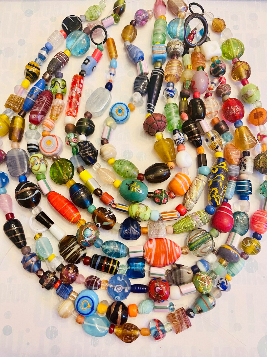 Tribal Ethnic Assortment Glass Rainbow Beads-sample Glass Beads, Rustic ...