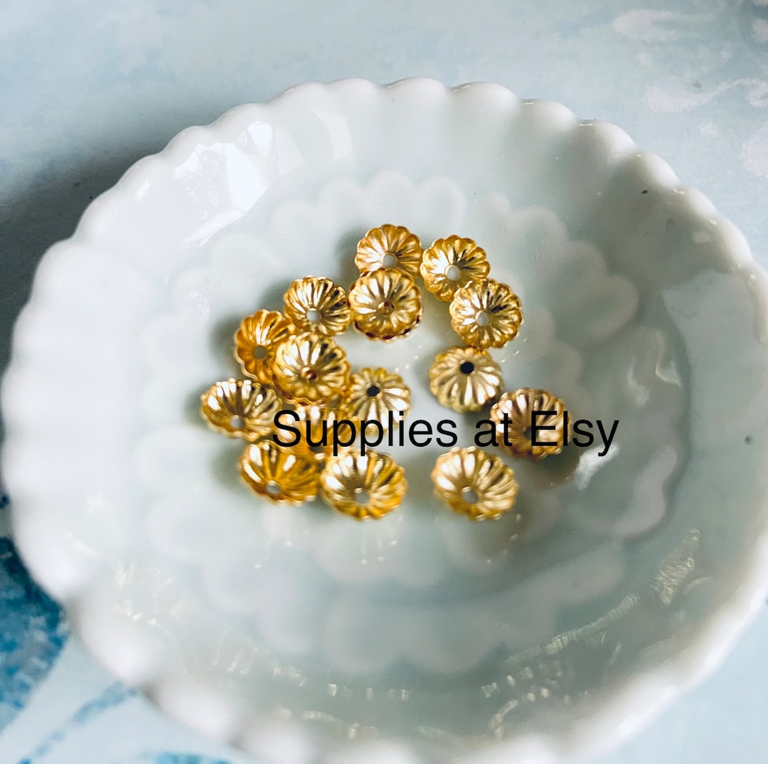 SALE 18k Gold Plated Bead Caps-filigree Petal Bead Caps-gold Flower ...