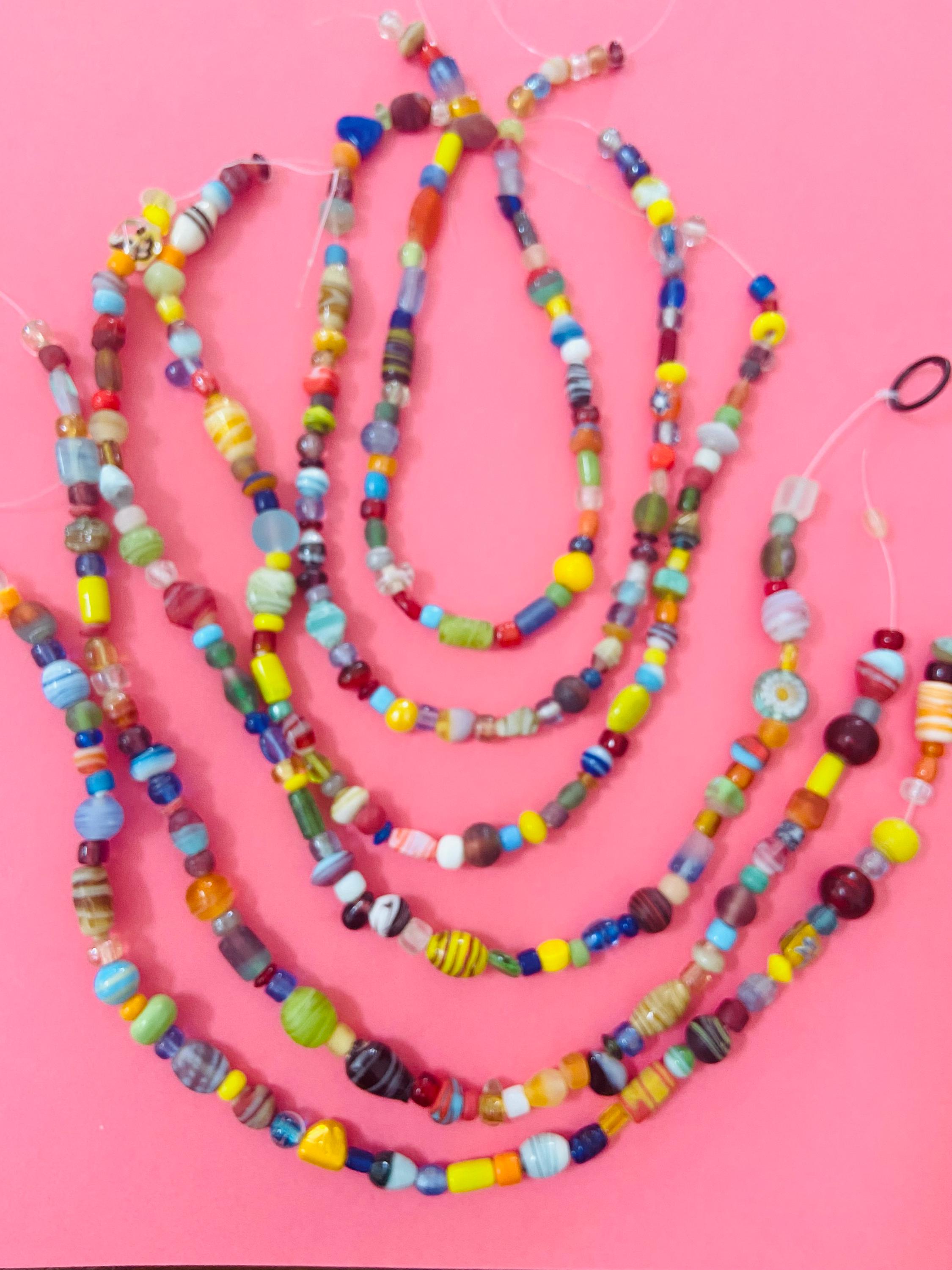 Fun Handmade Frosted Shiny Glass Beads-swirl Mix Glass Beads-colorful ...