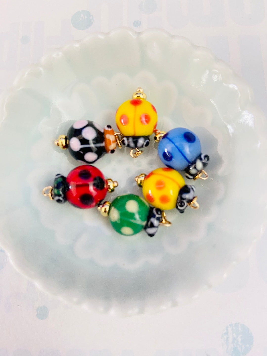 18k Gold Plated Lampwork Ladybug Glass Pendants-ladybugs Charm-lucky ...